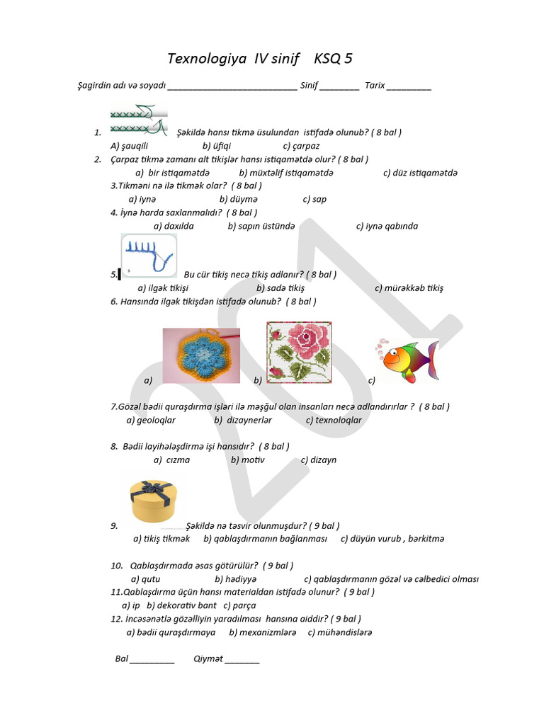 4-Cü Sinif KSQ Texnologiya 5 | PDF