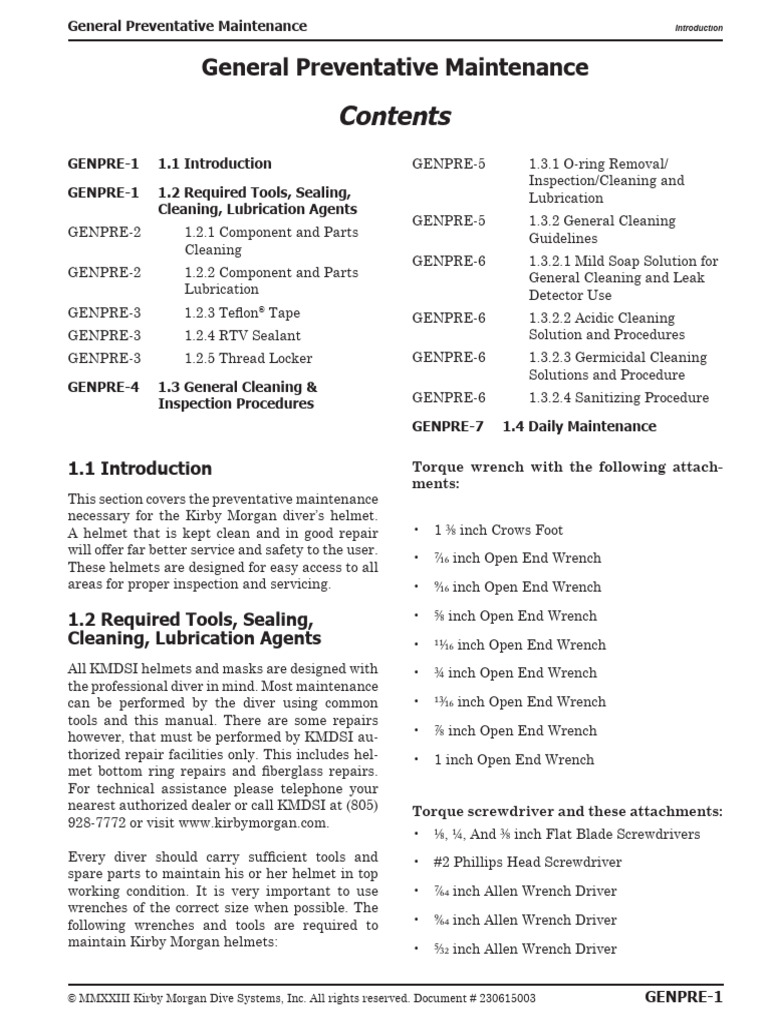 General Preventative Maintenance 230615003 | PDF