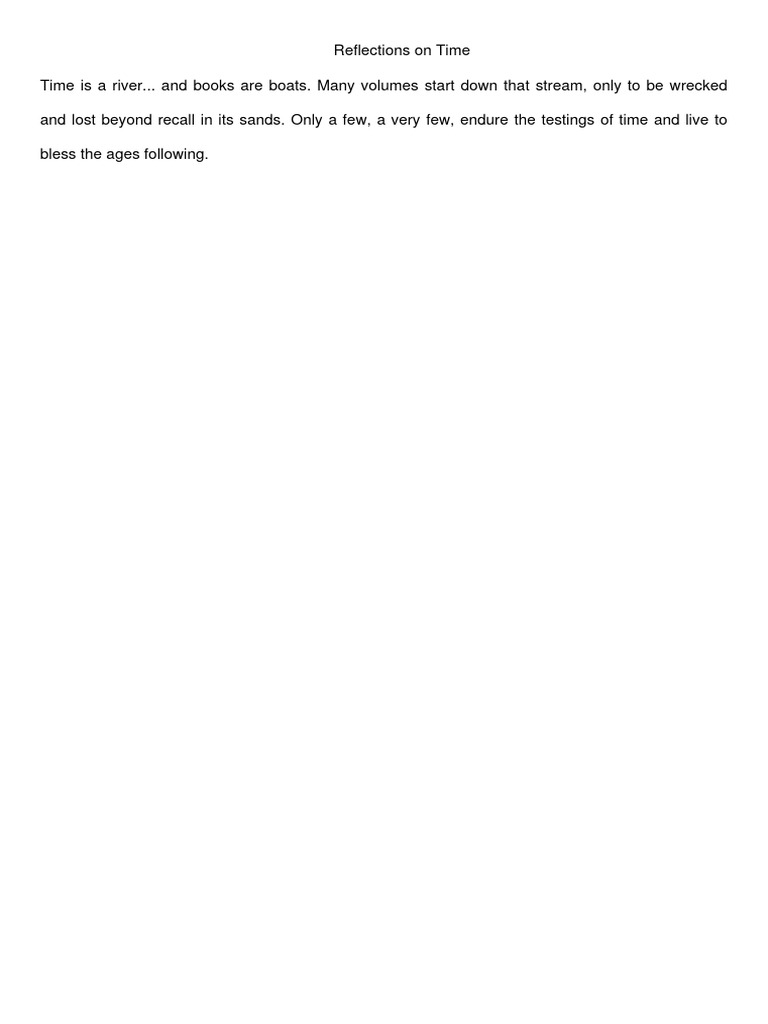 Reflections On Time | PDF | Poetry