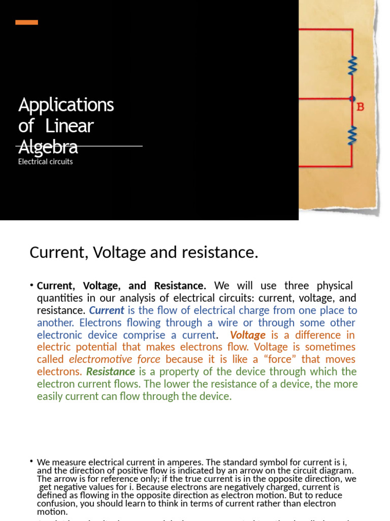 Applications of Linear Algebra Circuits Plus Chemical Reactions | PDF ...