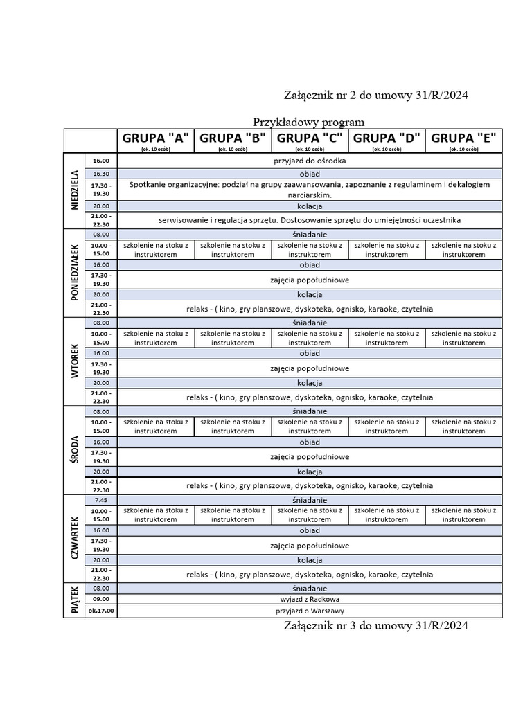 Przykładowy Program | PDF