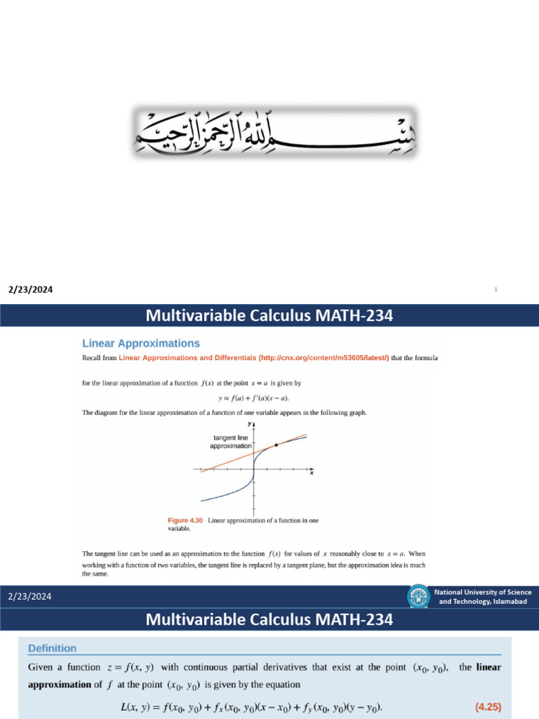 Lec. 9 Multivariable Calculus | PDF