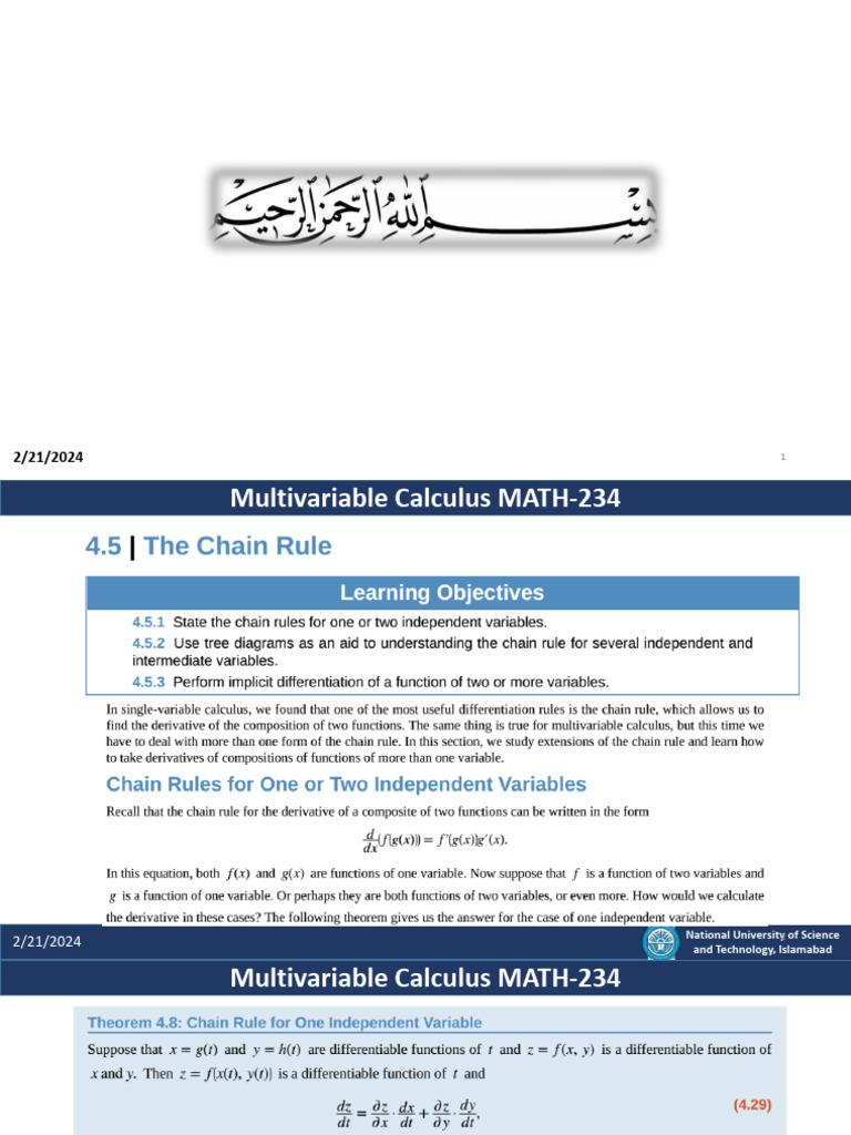 Lec. 8 Multivariable Calculus | PDF | Technology & Engineering