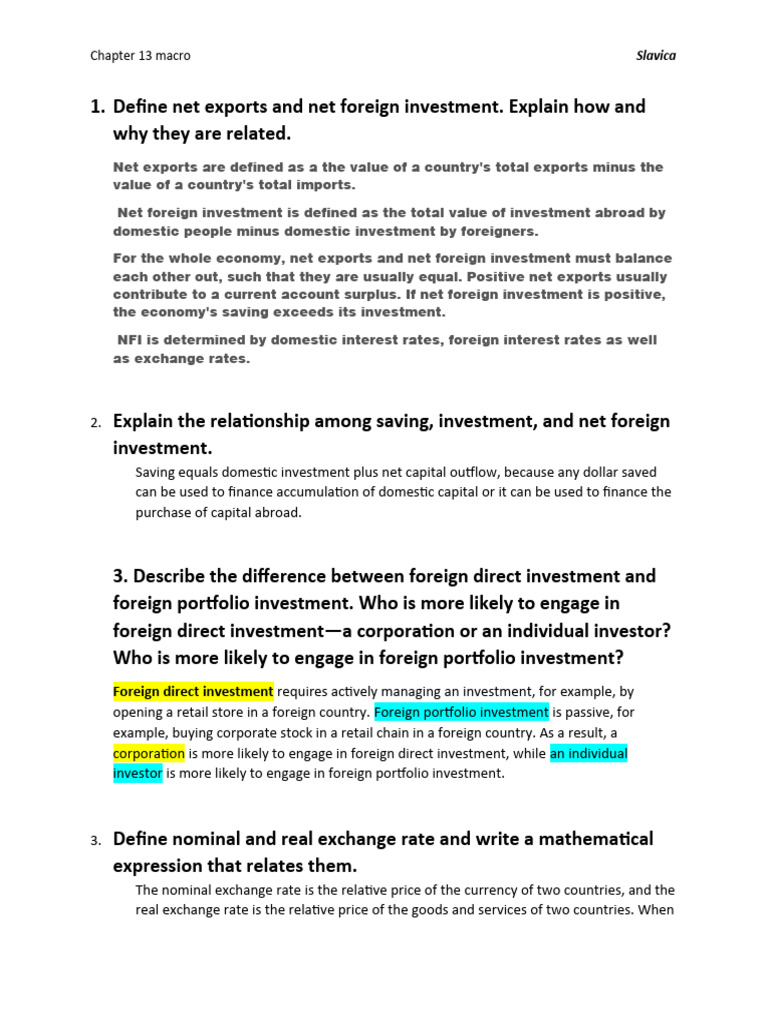 Chapter 13 Macro Prashanja I Zadaci | PDF | Investing | Balance Of Trade
