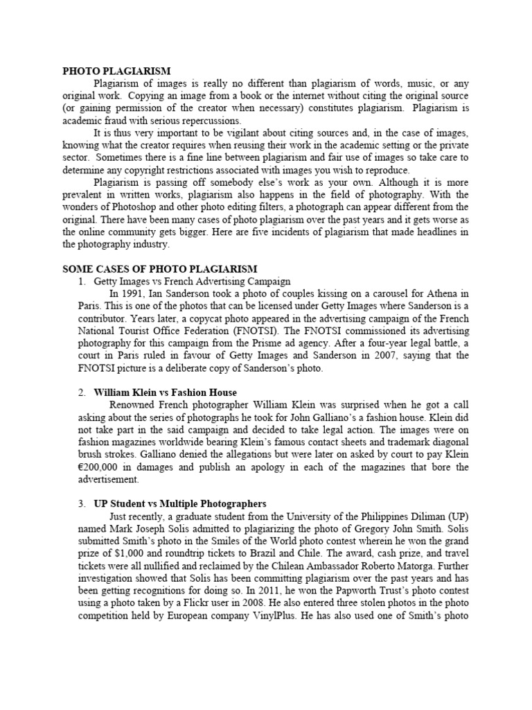 Photo Plagiarism-Manipulation | PDF