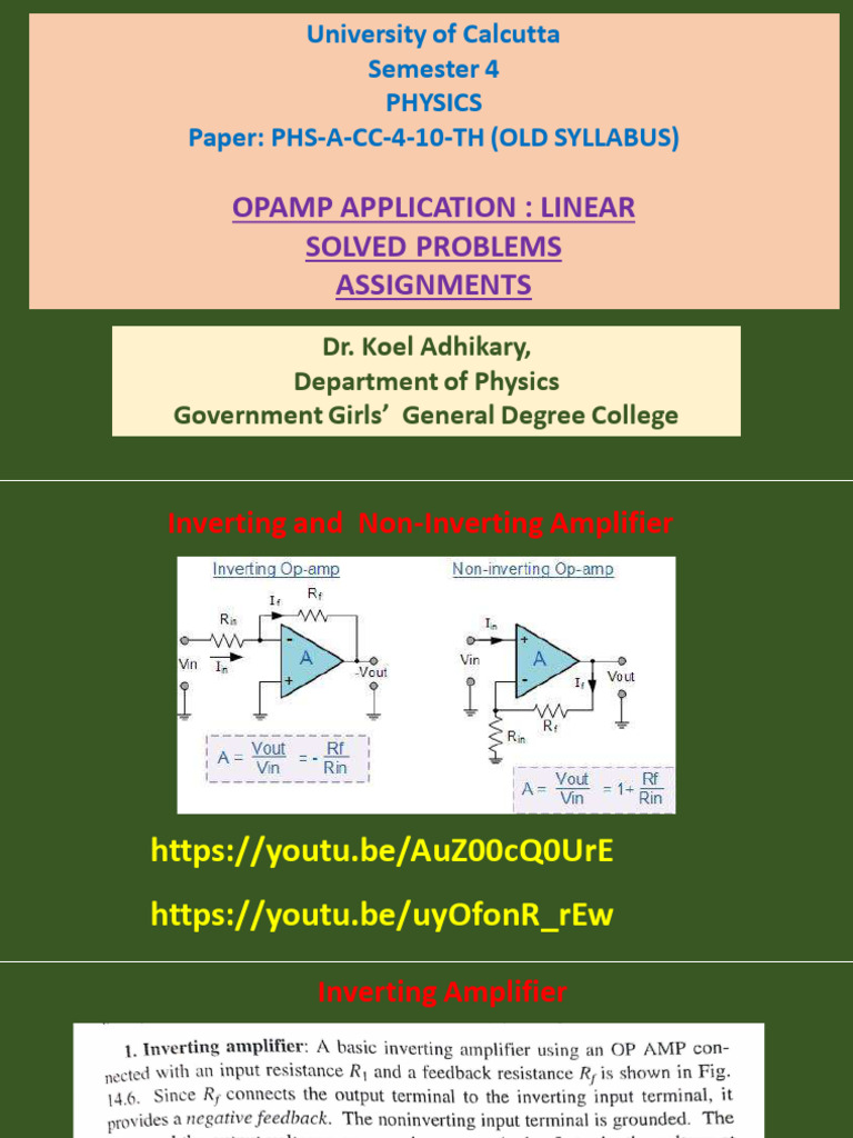 Ka CC4 Opamp Application Linear | PDF | Science & Mathematics