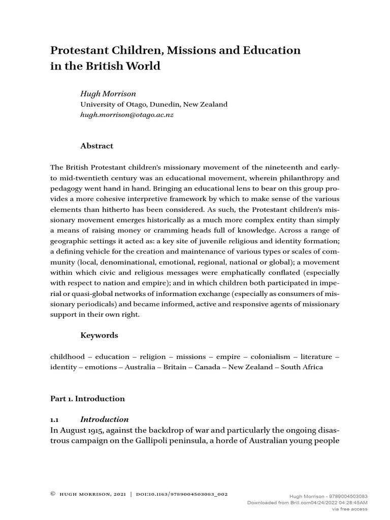 Protestant Children's Missionary Education | PDF | Protestantism ...