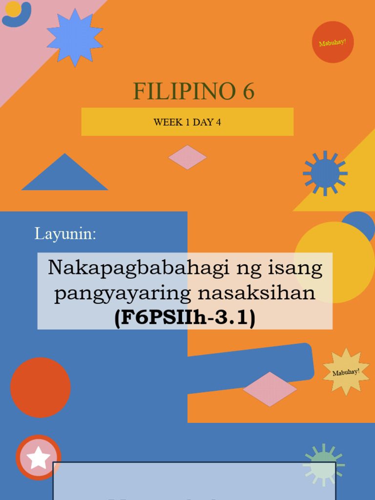 Filipino 6 Week 1 Day 4 | PDF