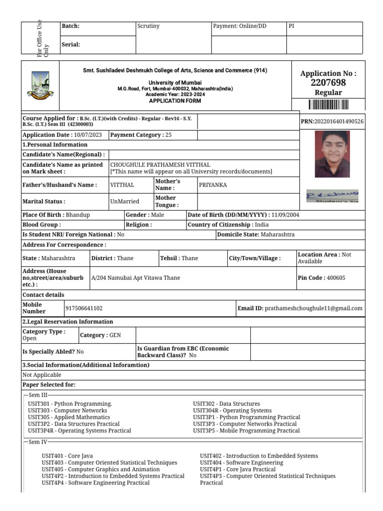 Prathamesh SYIT Admissions | Download Free PDF | Software | Computing