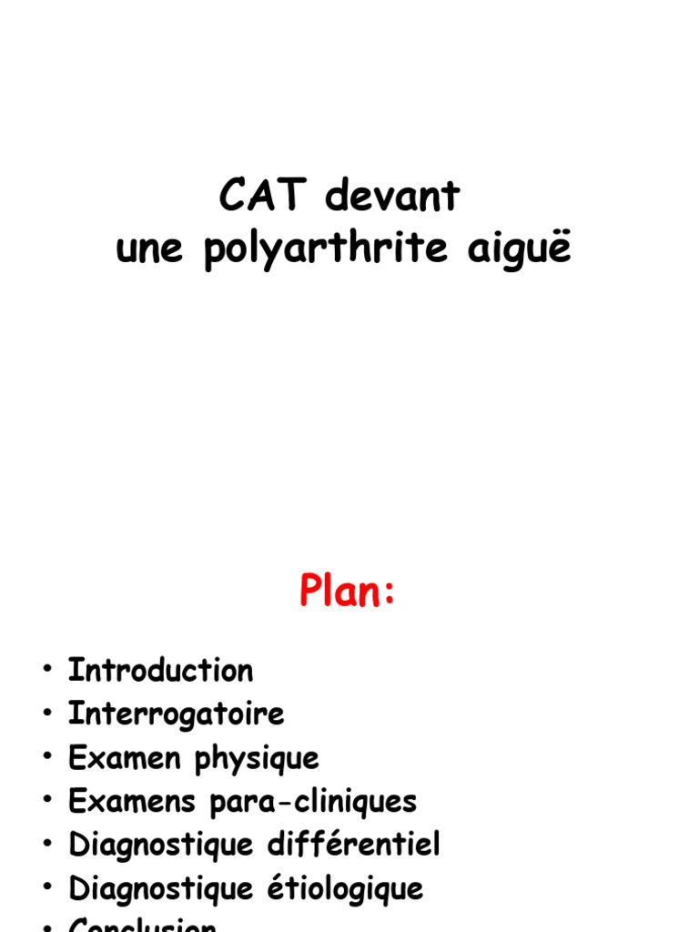 CAT Devant Une Polyarthrite Aigue | PDF