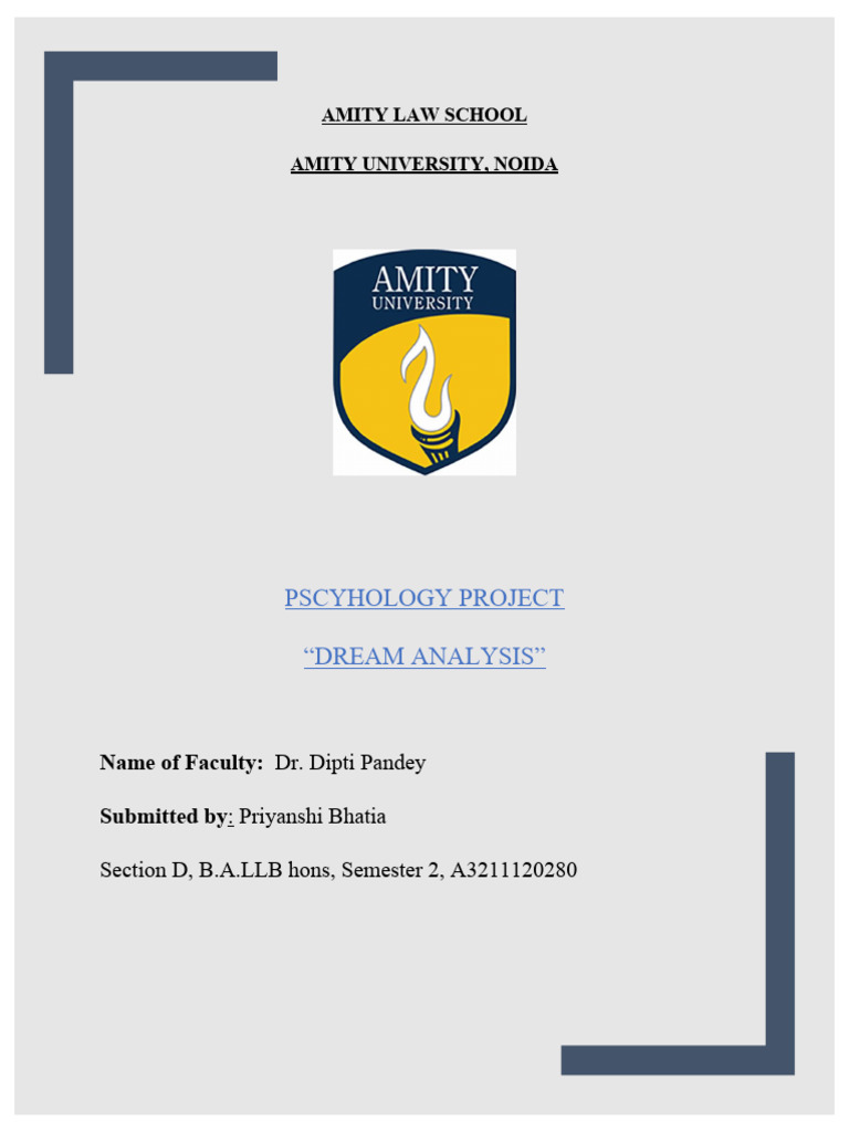 Dream Analysis Project - A3211120280 | PDF