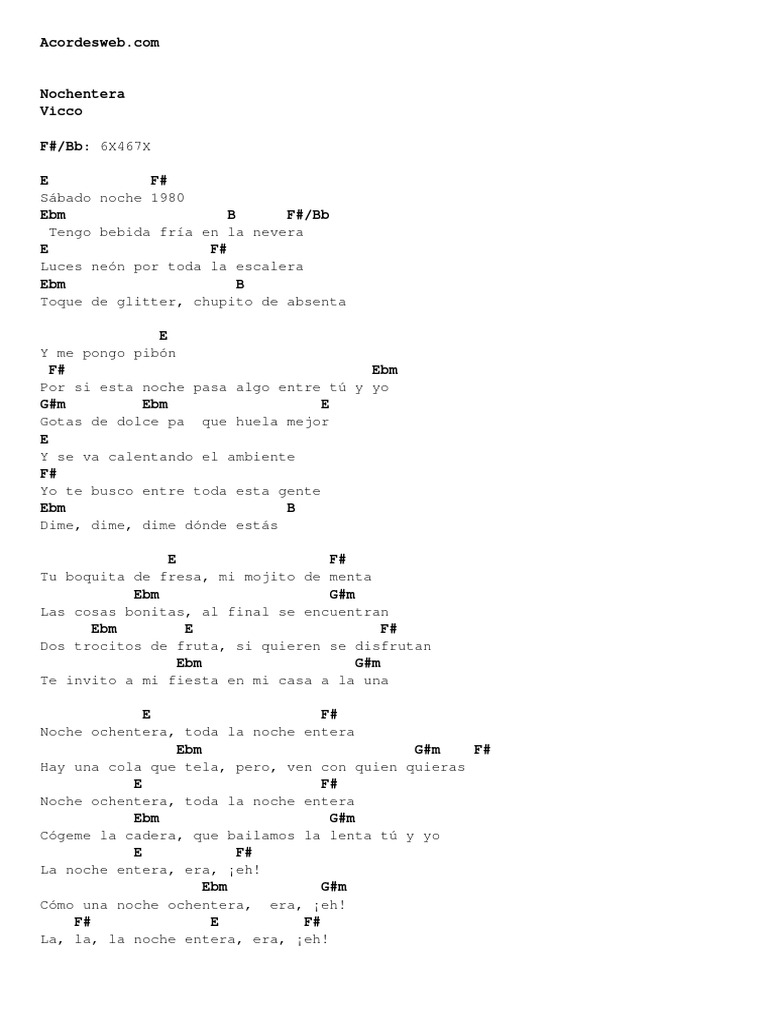 Nochentera Vicco Acordesweb Com | PDF