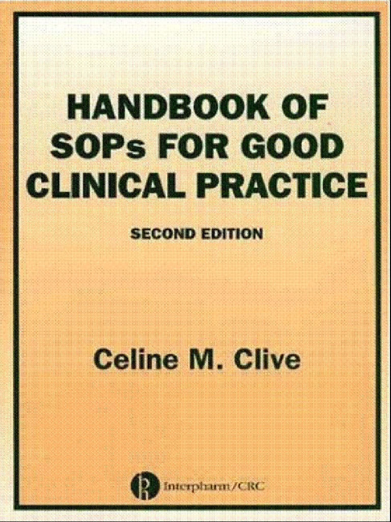 Handbook of Standard Operation Procedures For Good Clinical Practice ...