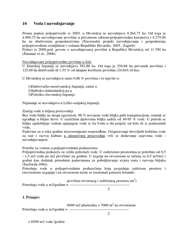 P10-Voda I Navodnjavanje | PDF