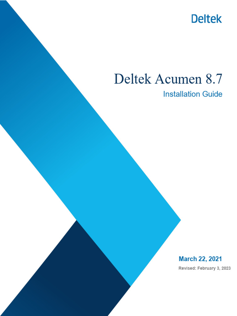 Deltek Acumen 87 Installation Guide | PDF