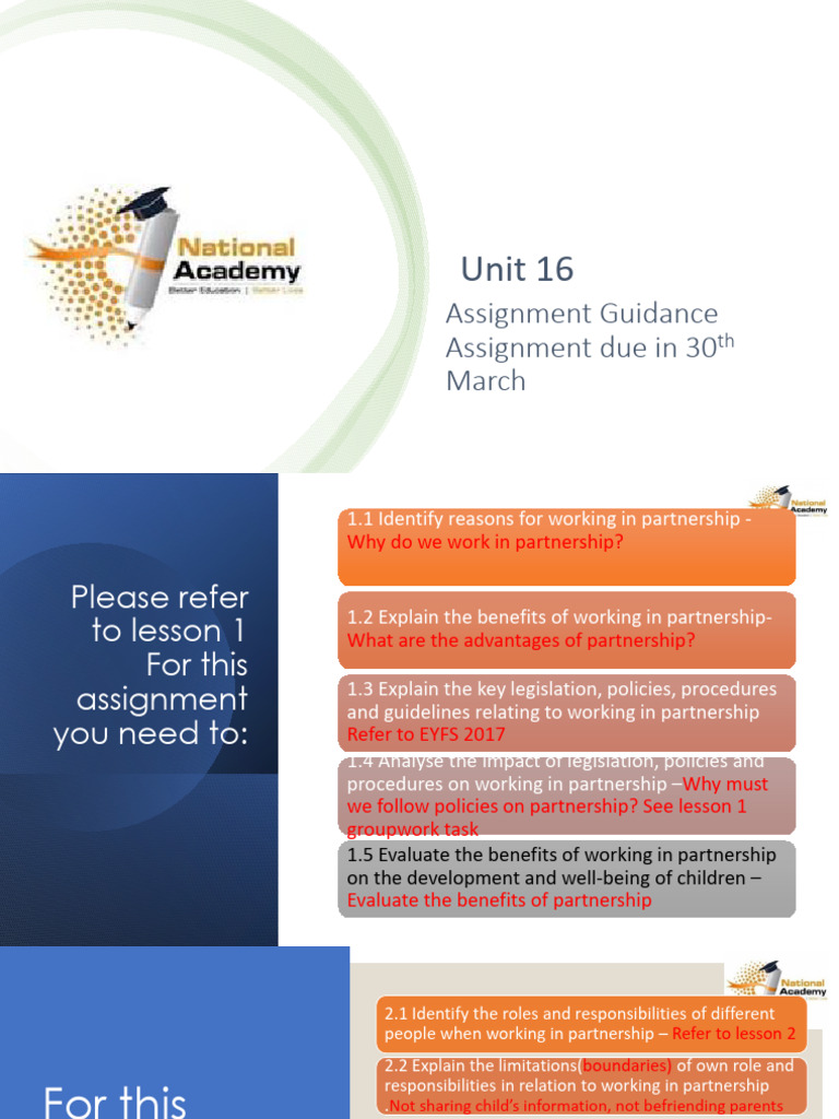 Unit 16 Assignment Guidance L3 | PDF