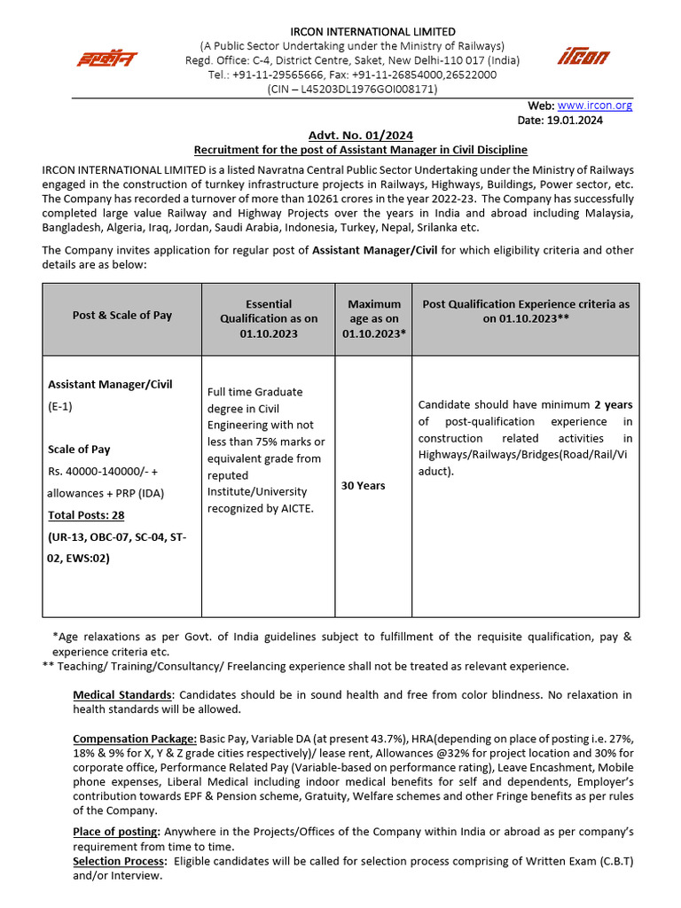 AM Civil Advt Final 19012024 | PDF