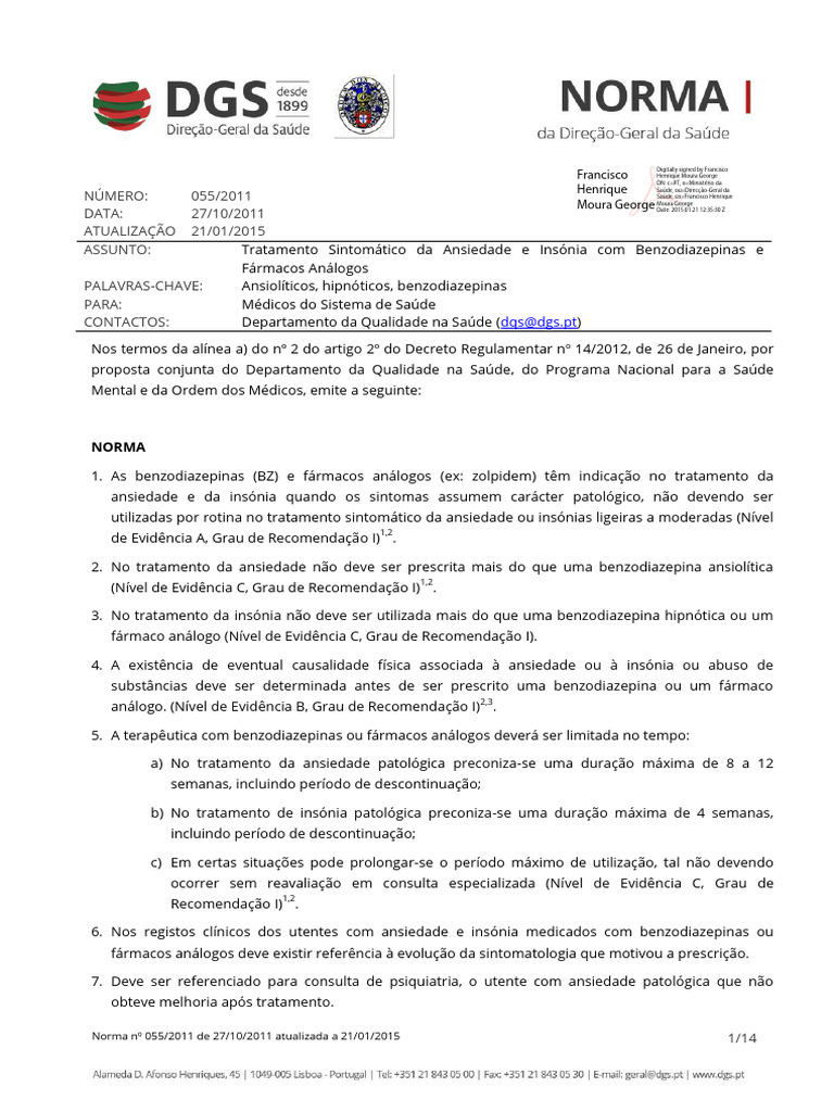 Normas DGS Ansiolíticos Hipnóticos | PDF | Insônia | Midazolam