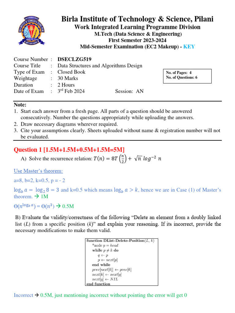 Ec2m Dseclzg519 Key | PDF | Pointer (Computer Programming) | Algorithms ...