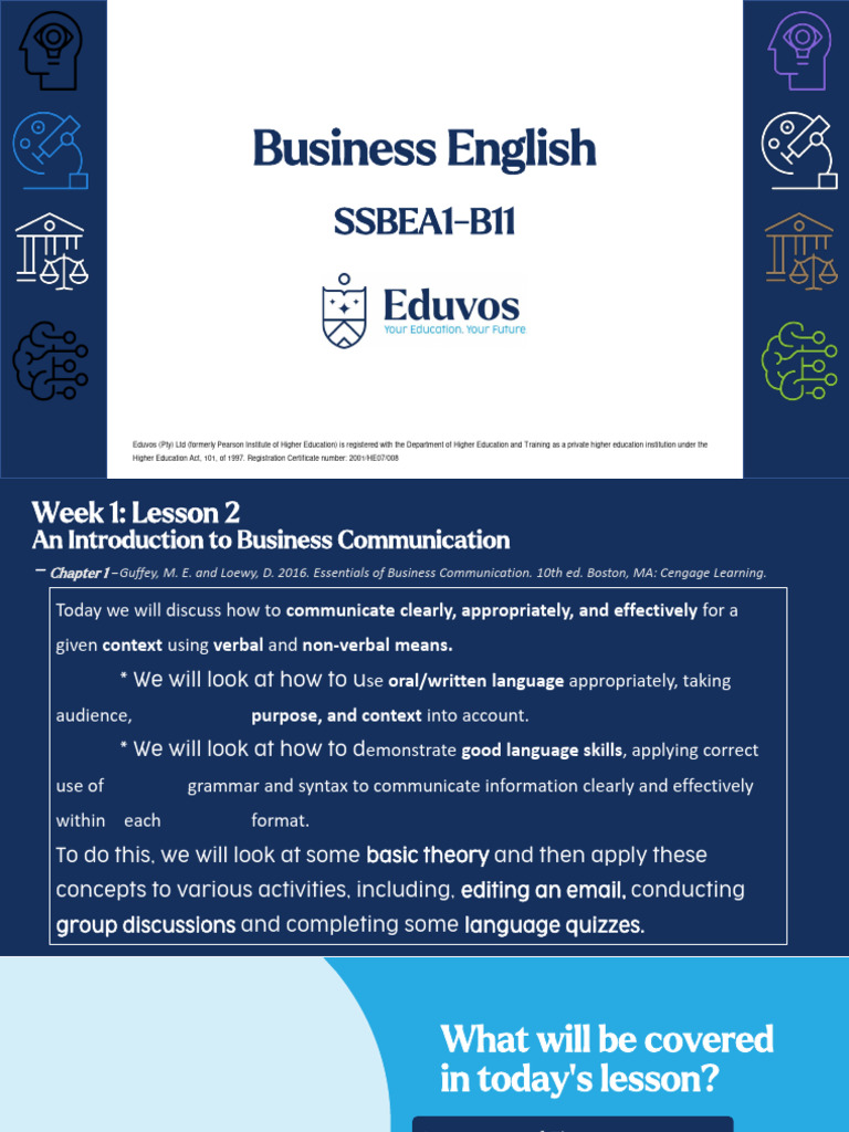 SSBEA1-B11 2023 - Slide Deck - Week 1 - Communication | PDF | Communication | Nonverbal ...