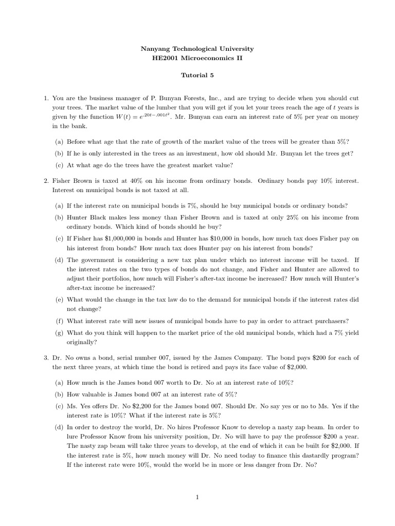 Tutorial 5 | PDF | Bonds (Finance) | Interest