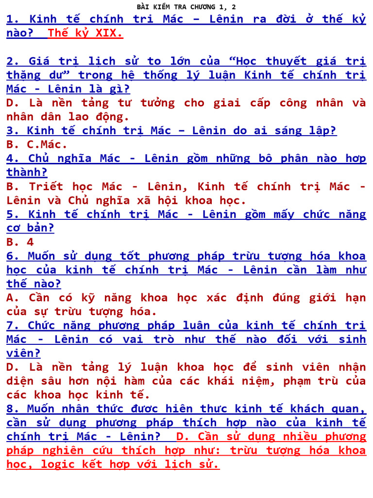 Kinh tế chính trị Mác - Lênin-1-1-23 (ELN04) .ELN | PDF