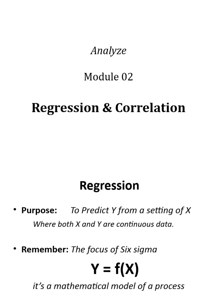 Analyze 02 - Regression & Correlation | PDF