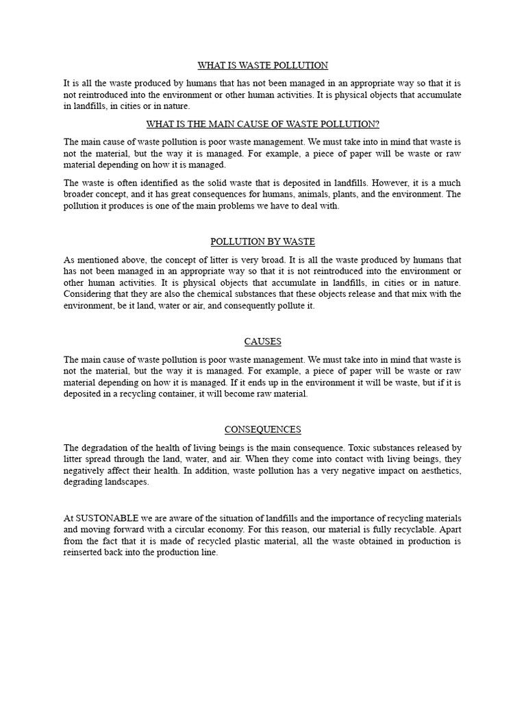 What Is Waste Pollution | PDF | Waste | Recycling