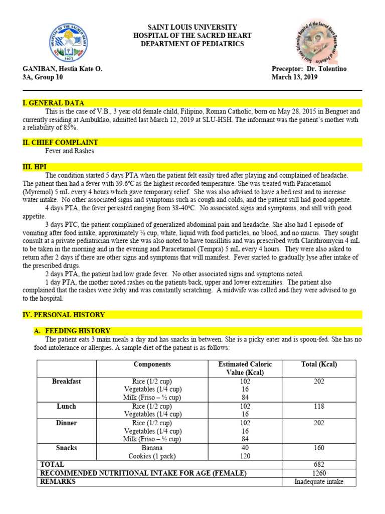 Pedia 4 Dr. Tolentino 2 | PDF | Medical Specialties | Clinical Medicine