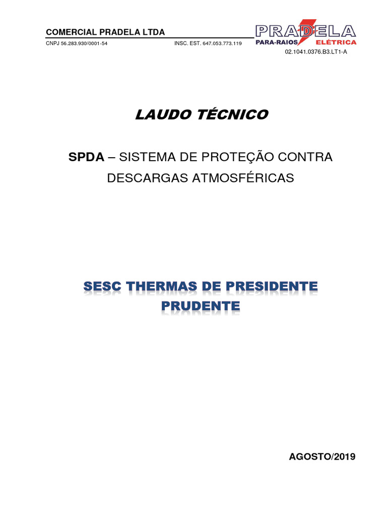 Relatório SPDA 2019 | PDF | Corrosão | Eletromagnetismo
