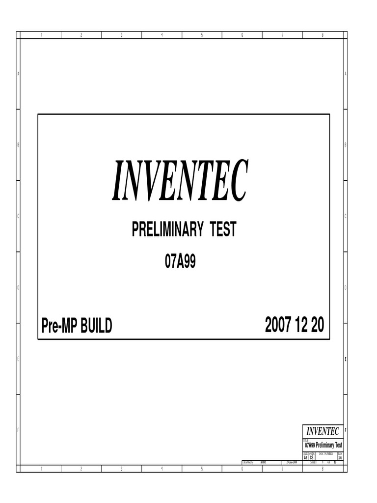Inventec 07a99 Pre-Mp Rx01 6050a2169401 Schematics | PDF | Technology & Engineering