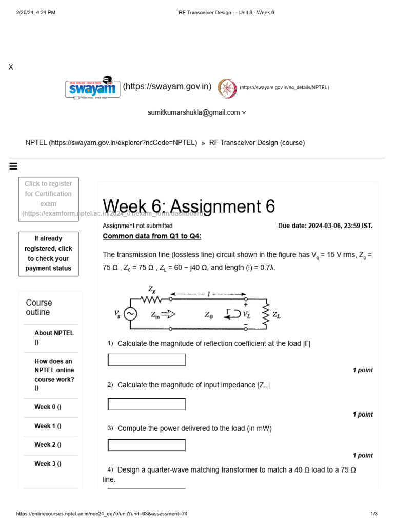RF Transceiver Design - Assignment - Week 6 | PDF | Computers