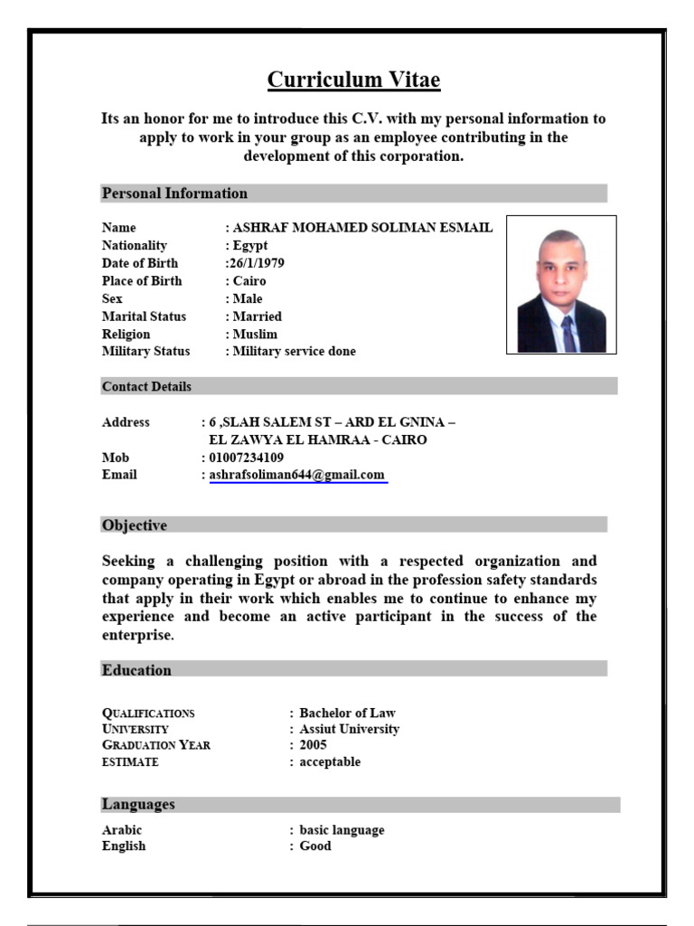 Ashraf M Soliman Cv Pdf