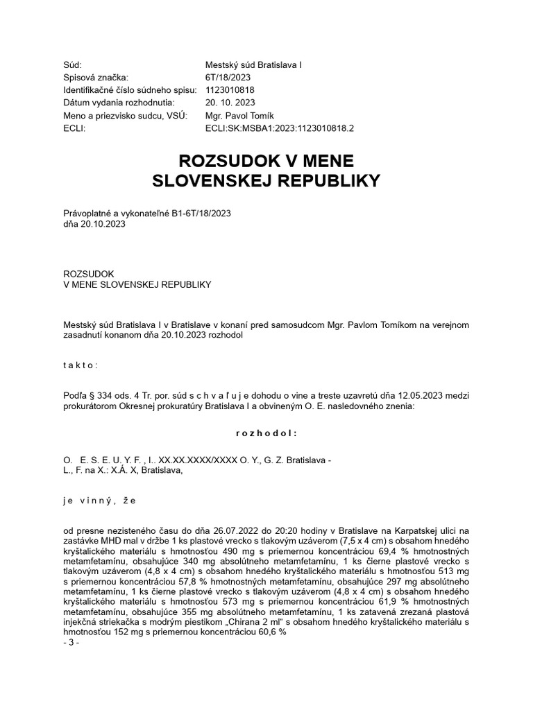 Rozsudok - 6T 18 2023 | PDF