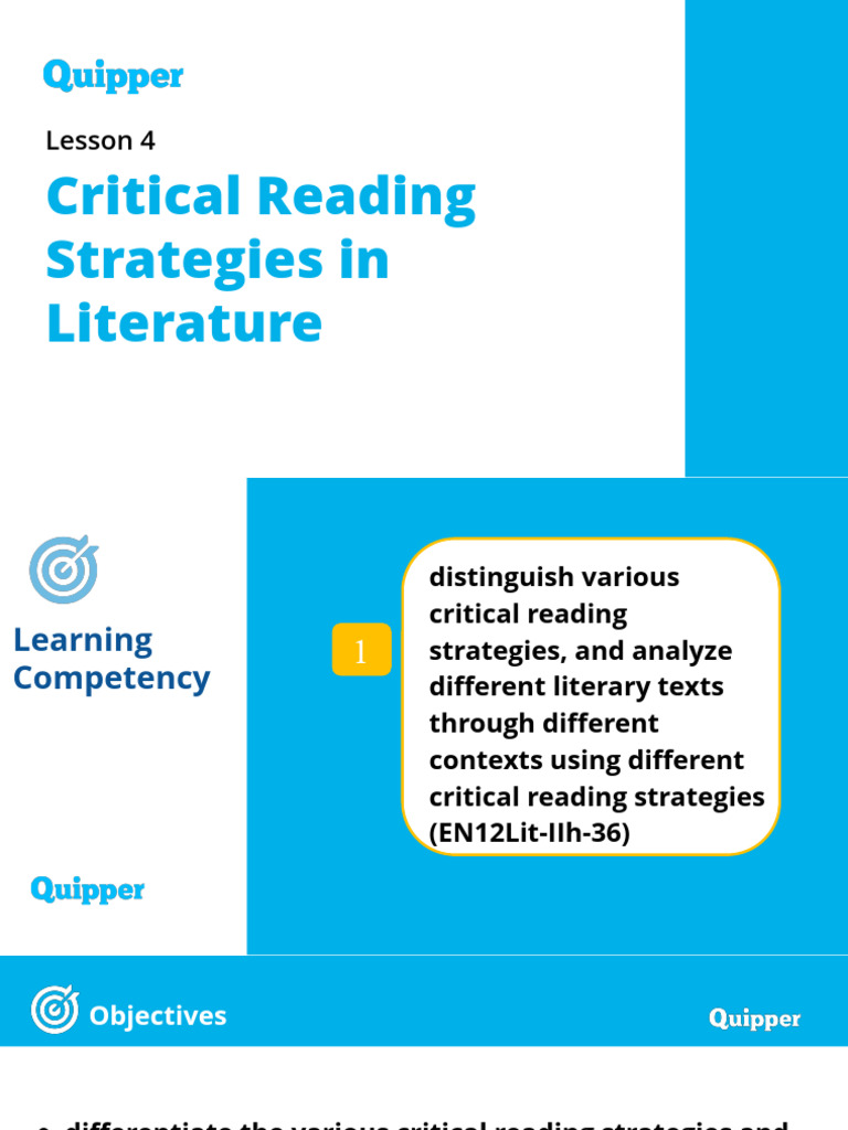 Critical Reading Strategies in Literature | PDF | Question | Logic
