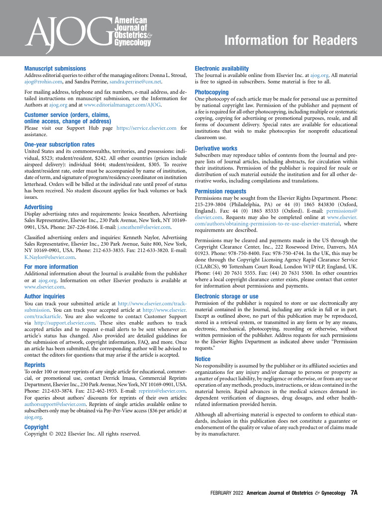 Information For Readers - Ymob | PDF | Elsevier | Subscription Business ...