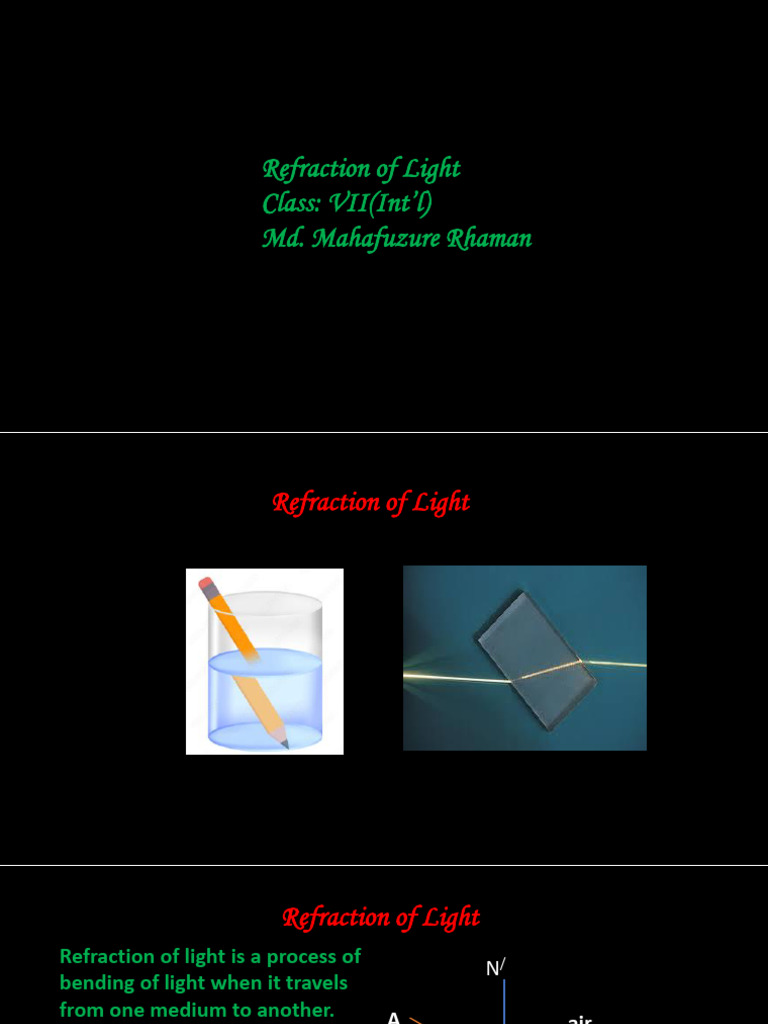 Cambridge Lower Secondary Learners Book Notes | PDF | Refraction | Light