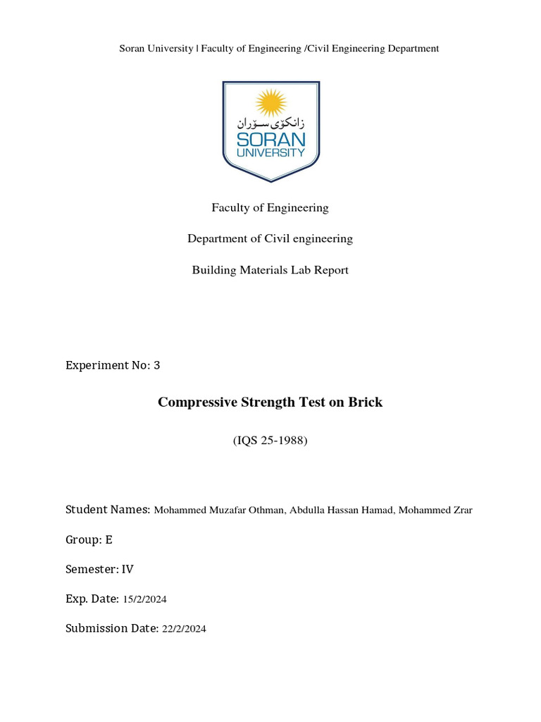 B - Materials Report 31 | PDF | Brick | Engineering