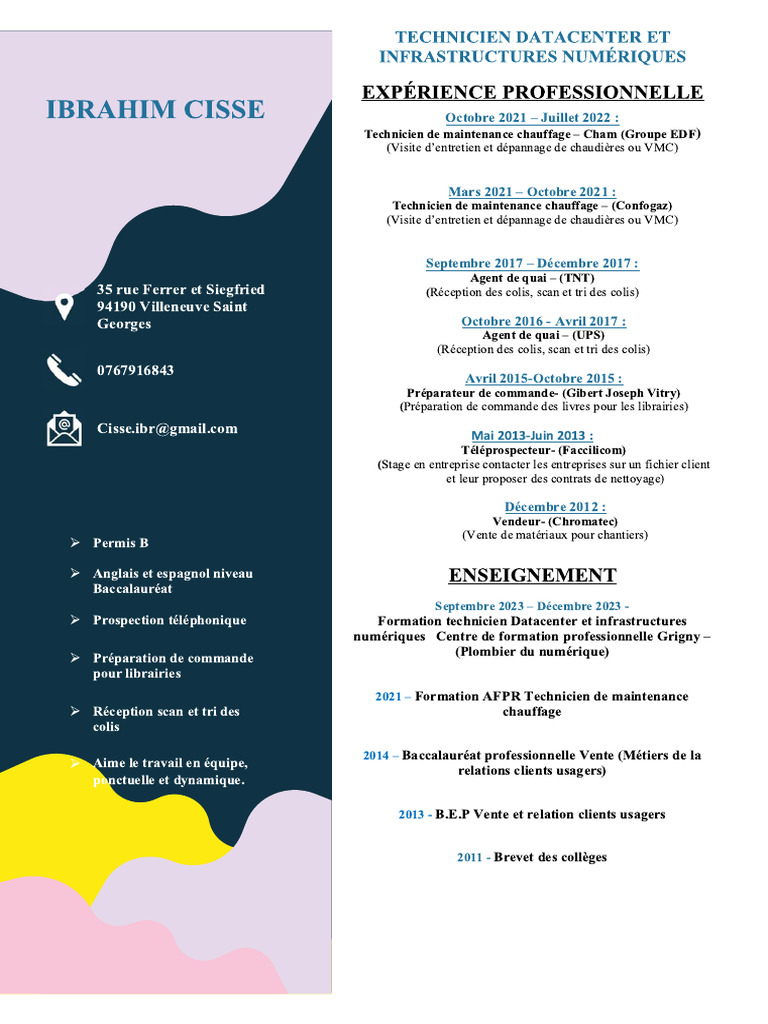 CV Ibrahim Cisse | PDF