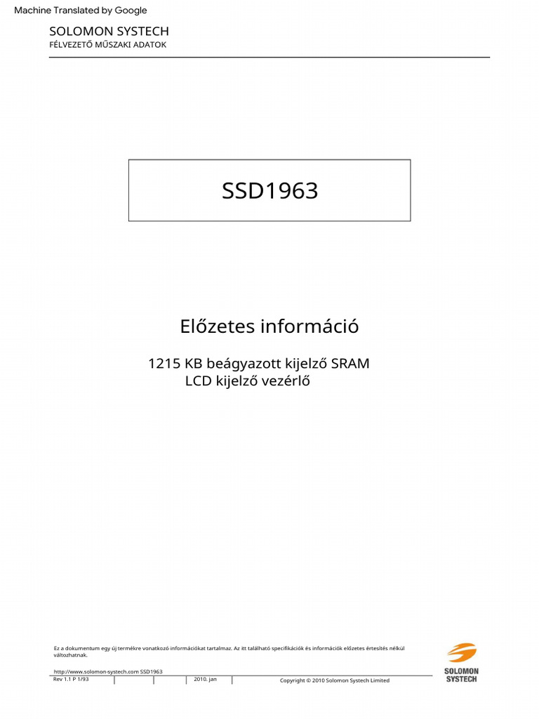 ssd1963 Hun | PDF
