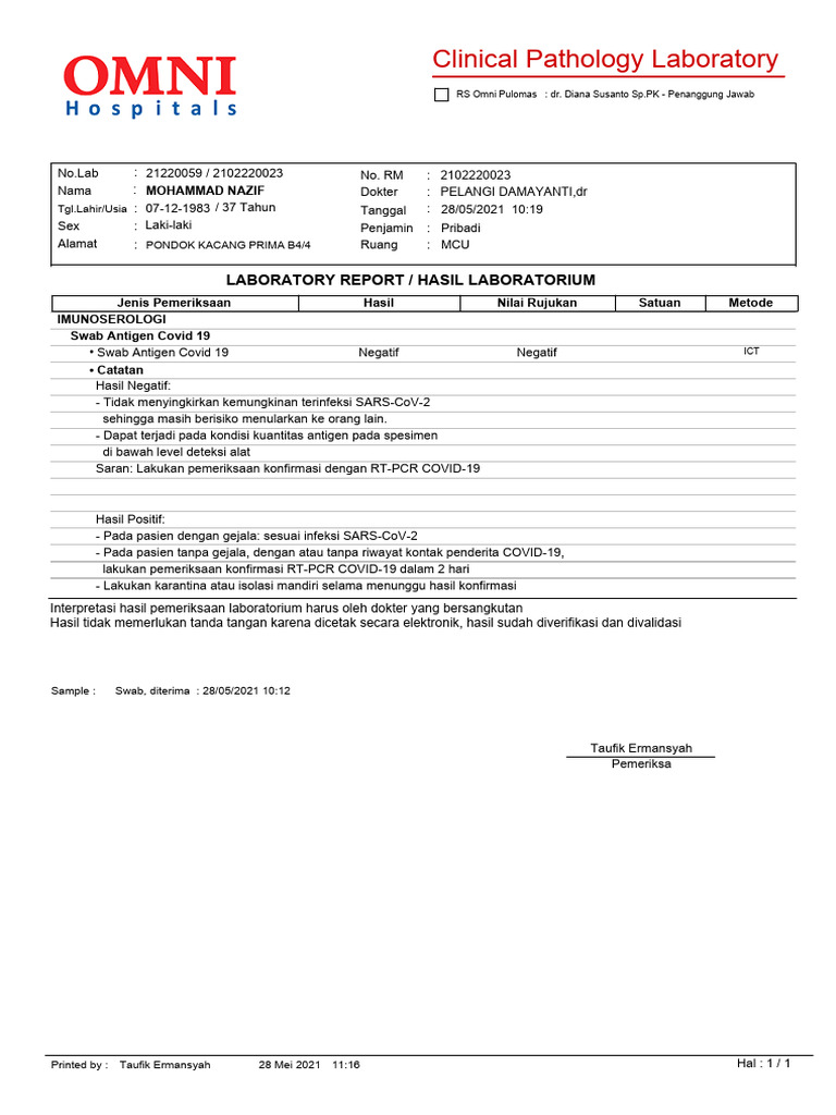 Contoh Hasil LAB | PDF