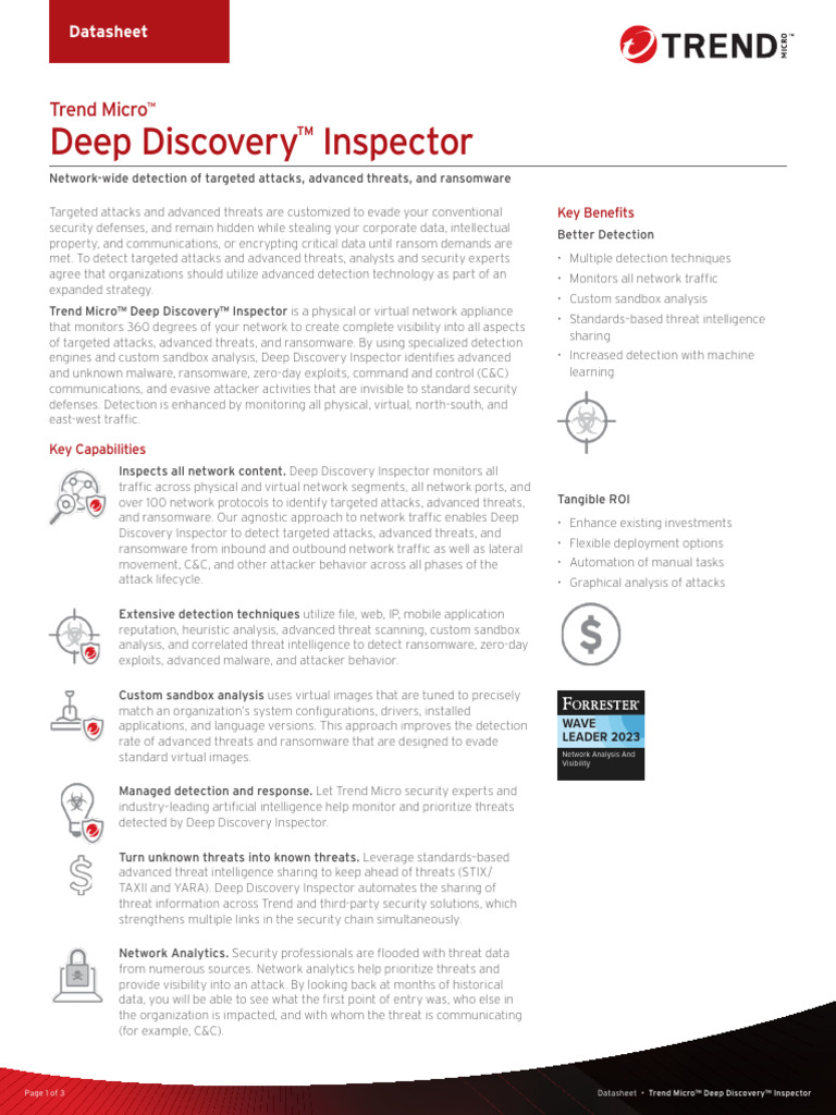 Trend Micro Deep Discovery Inspector | PDF | Ransomware | Computer Network