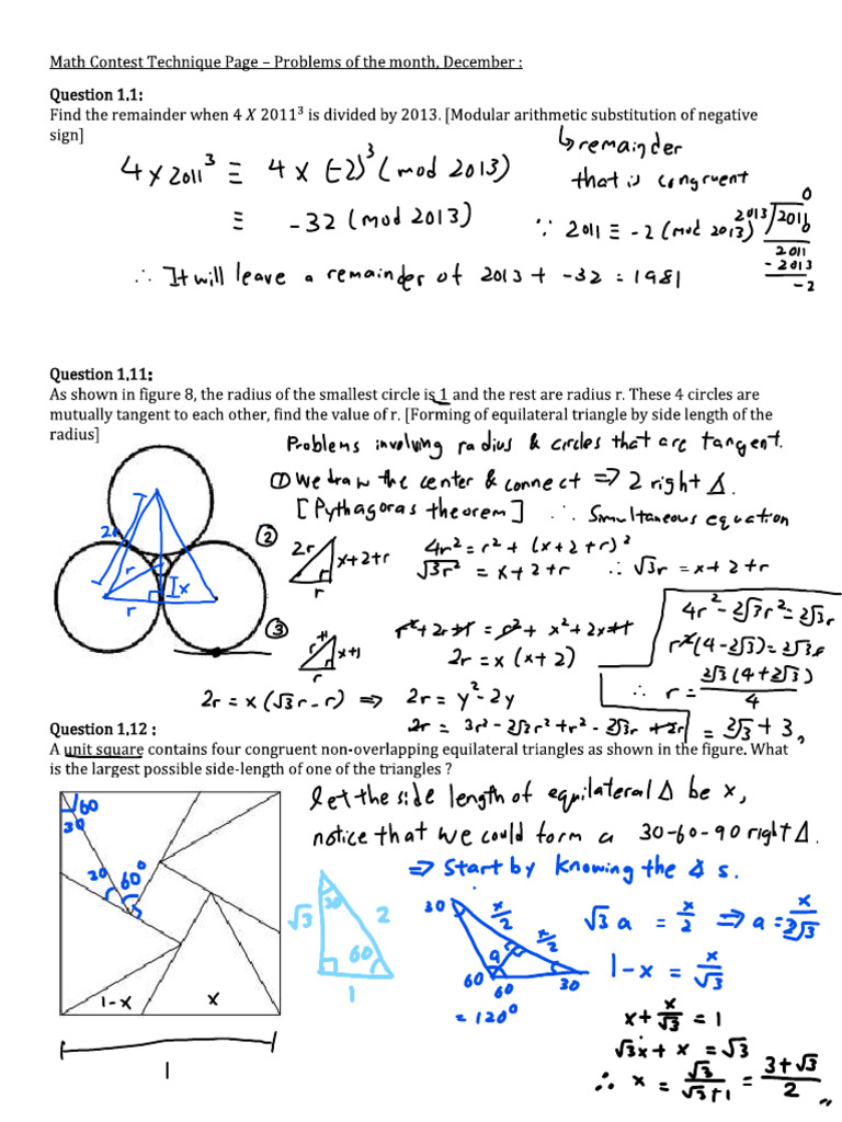 Problems of The Month (December 2023) | PDF