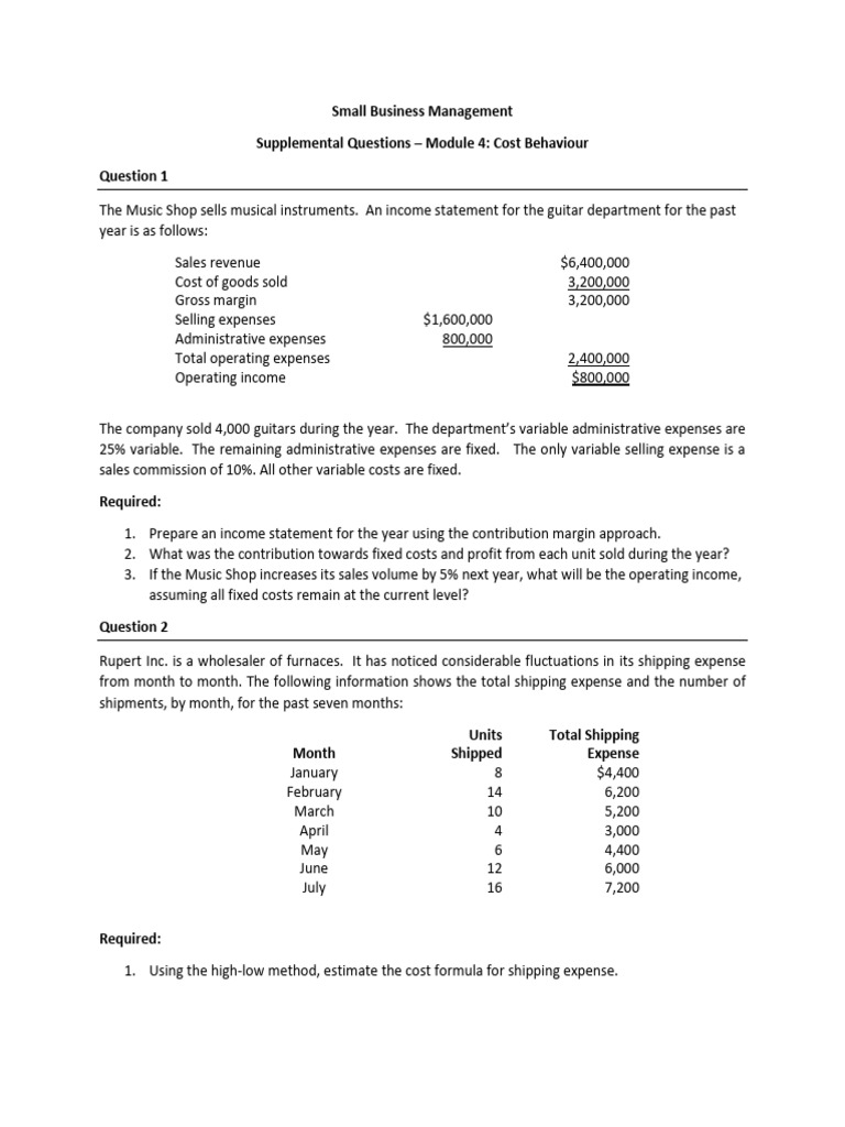 Module 4 Supplemental Questions | PDF | Economies | Business