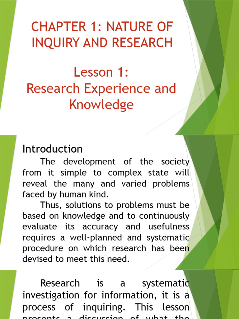 Understanding Research Inquiry Basics | PDF | Inquiry | Knowledge