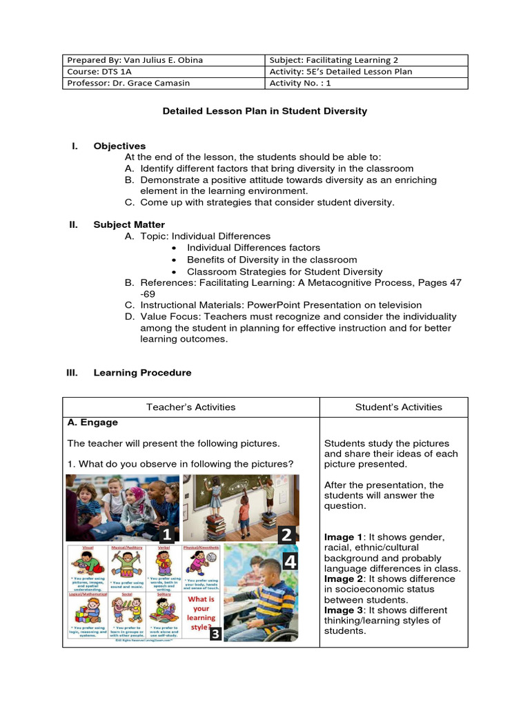 Detailed Lesson Plan | PDF | Lesson Plan | Learning Styles