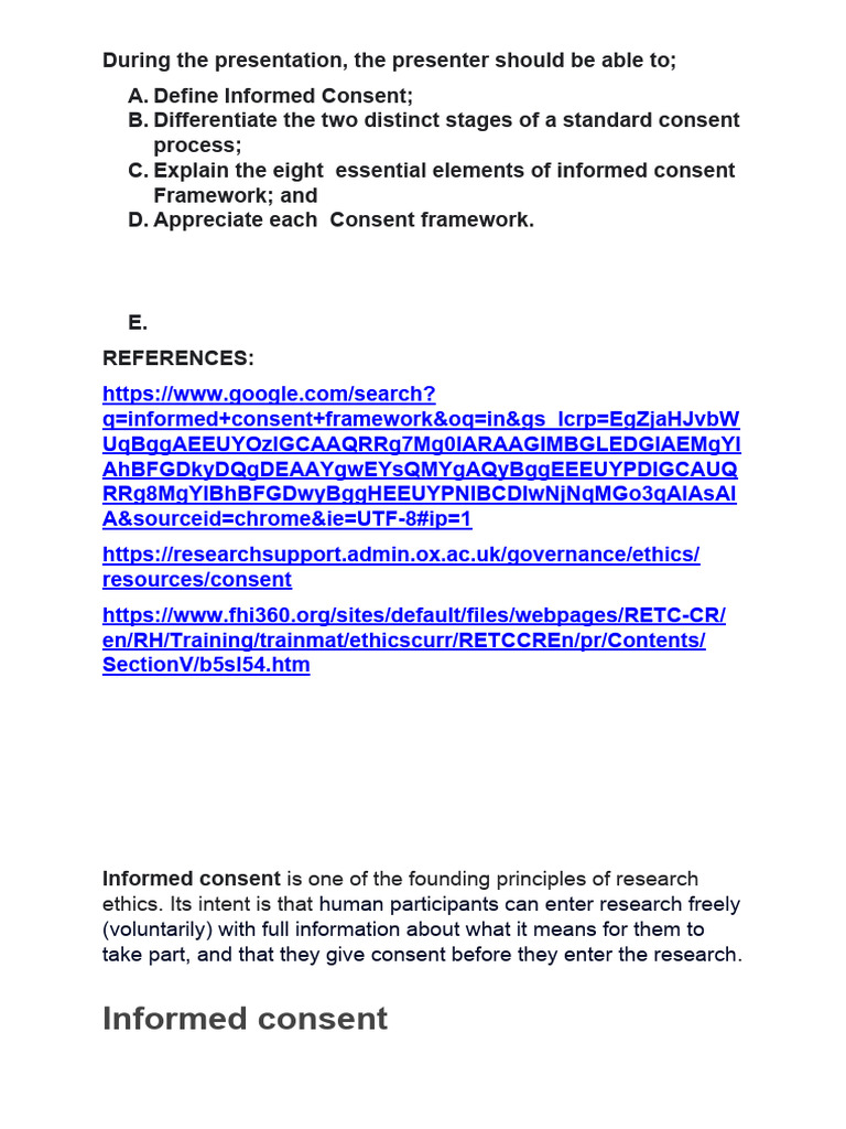 Research Report | PDF | Informed Consent | Risk