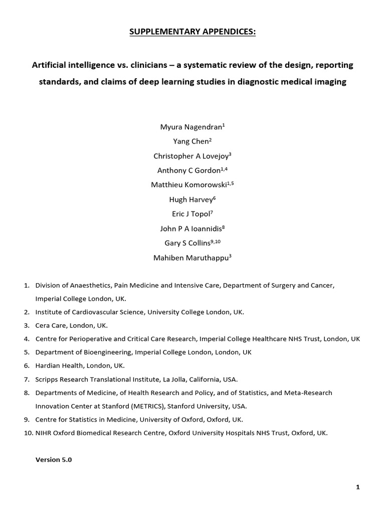 Supplementary Appendices | PDF | Dependent And Independent Variables | Deep Learning