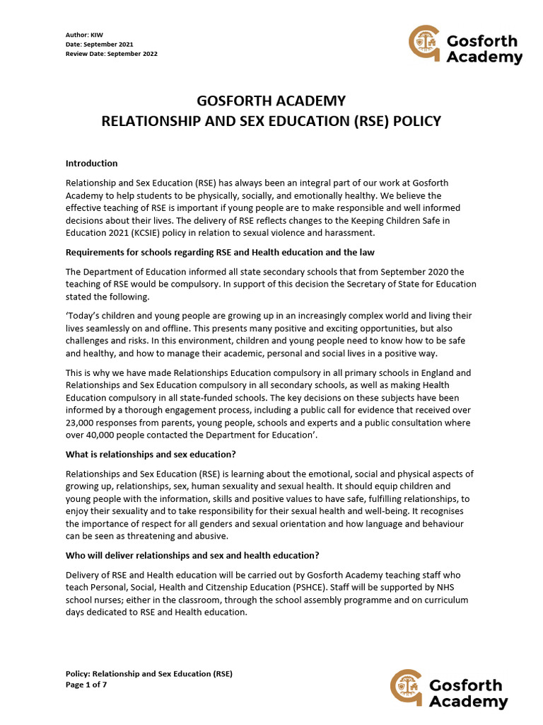 4586 Rse Policy For Ga 2021 | PDF | Sex Education | Sexually ...
