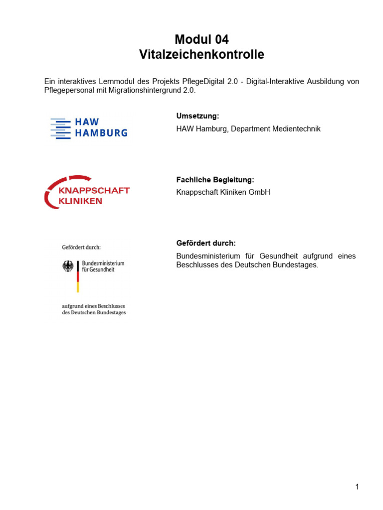 M04 DE Vitalzeichenkontrolle V1 | PDF